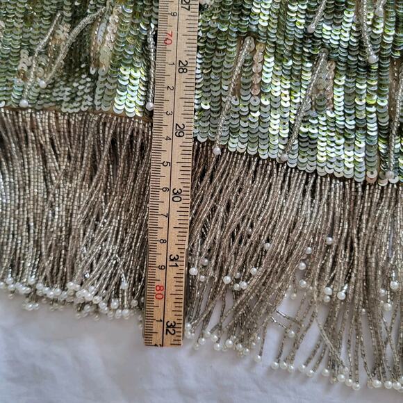 Alexis | Dresses | 375 Alexis Isabell Fringe Crystal Haze Metallic ...